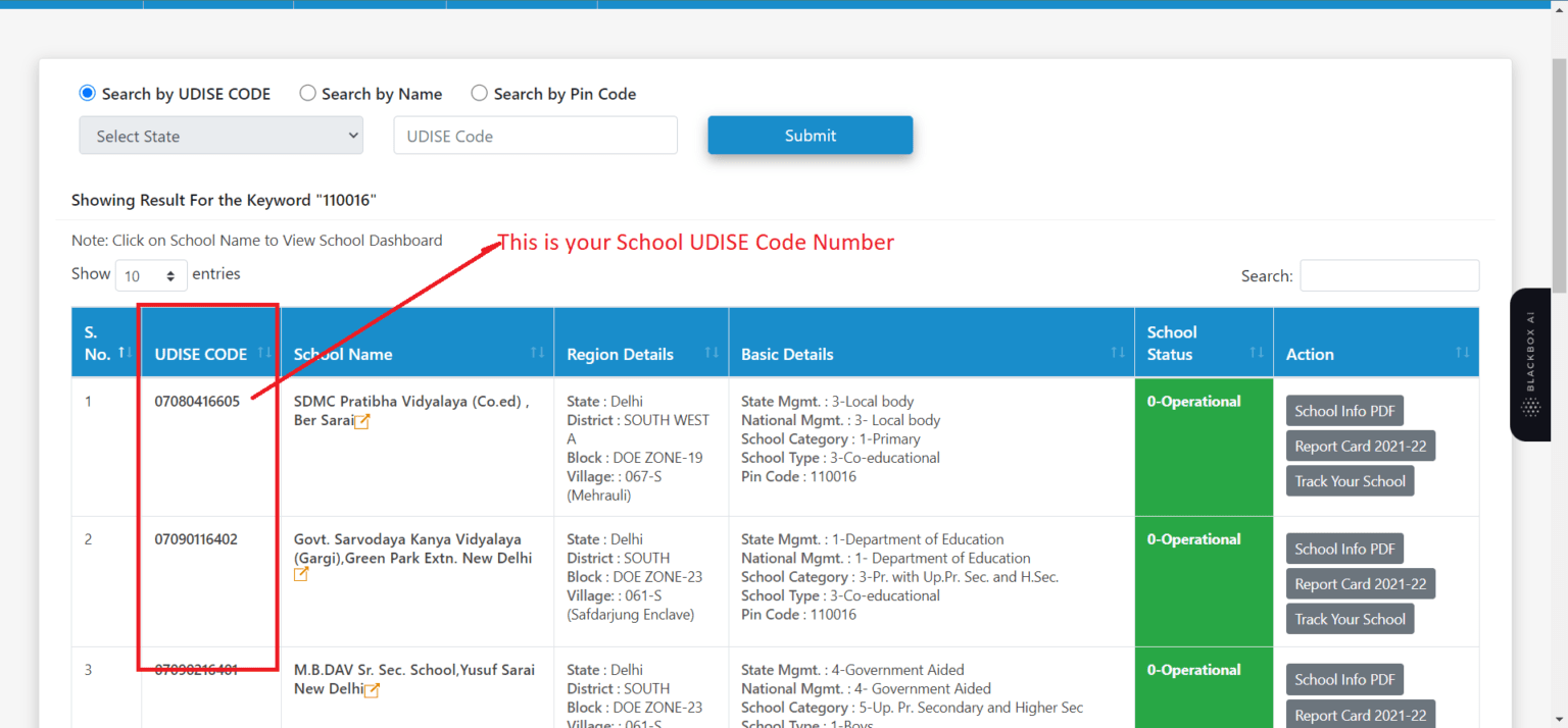 How to Search UDISE Code using Pincode and find your school Details, Track Records and Report ...